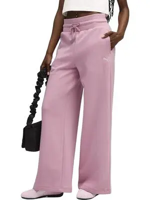 PUMA Wardrobe Essentials Wide Leg Sweatpants Poised Pink