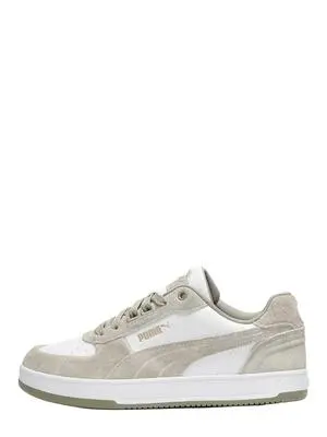 PUMA Caven 2.0 Lux Suede Distressed Sneakers White-lux Army- Gold
