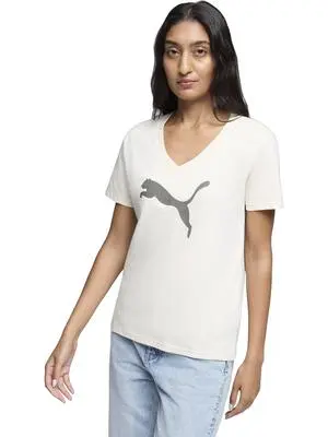 PUMA Graphic V-neck T-shirt - White