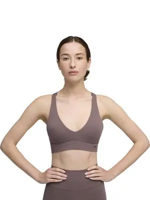 PUMA Shapeluxe Plunge Moisture Wicking, Low Impact Sports Bra - Purple