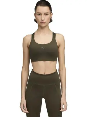 PUMA 4keeps Adjustable Moisture Wicking, Mid Impact Sports Bra Green