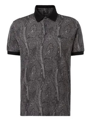 Etro Paisley Cotton Polo Shirt - Black
