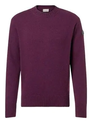 Moncler Ribbed-knit Wool And Cashmere Sweater - Burgundy