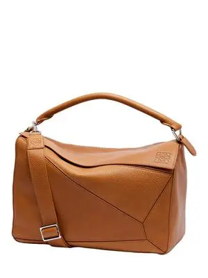Loewe Puzzle Large Leather Tote Bag - Brown