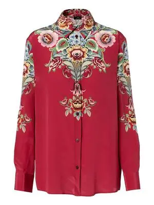 Etro Floral Silk Crêpe Shirt - Red
