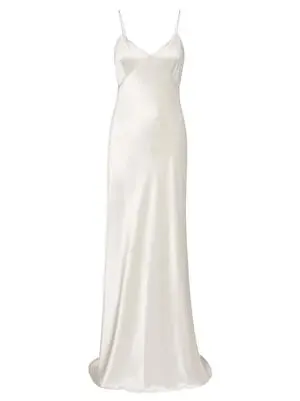 Max Mara Silk Satin Gown - White