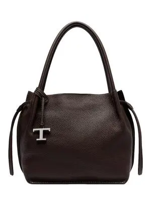 TOD'S Buz Medium Leather Bucket Bag - Brown