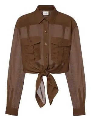 MARANT ETOILE Nath Cropped Shirt - Brown