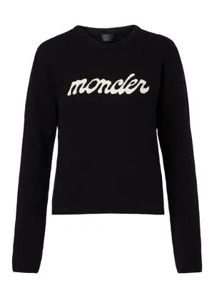 Moncler Logo Wool And Cashmere Sweater - Black