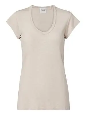 MARANT ETOILE Linen T-shirt - Beige