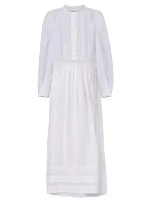 MARANT ETOILE Gisela Lace-trimmed Cotton Maxi Dress - White