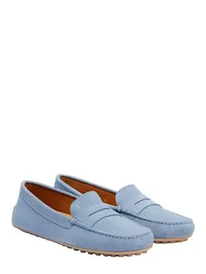 TOD'S Gommino Suede Driving Shoes - Blue