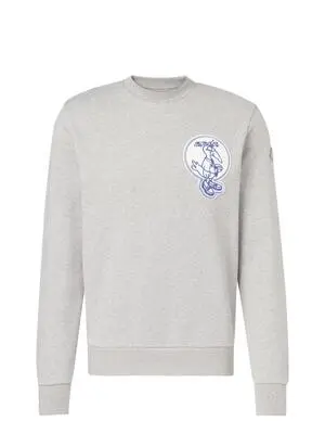 Moncler Patch-appliqué Cotton Fleece Sweatshirt - Grey