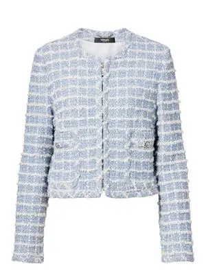VERSACE Medusa Cropped Cotton-Blend Tweed Jacket