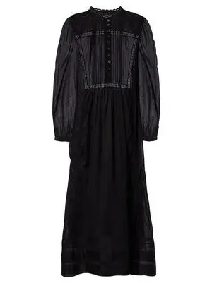 MARANT ETOILE Gisela Lace-trimmed Cotton Maxi Dress - Black