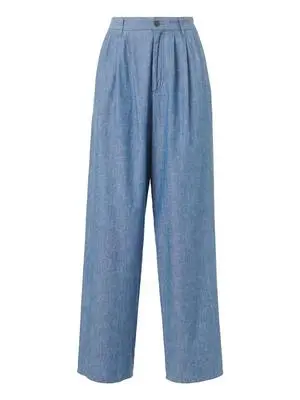 THE ROW Rufos Twill Wide-leg Pants - Blue
