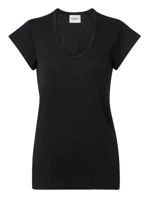 MARANT ETOILE Linen T-shirt - Black