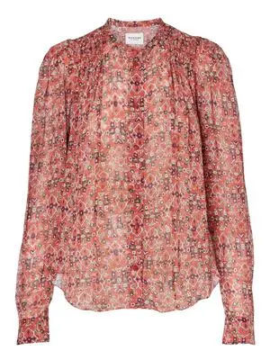 MARANT ETOILE Neolin Printed Crêpe Blouse - Red