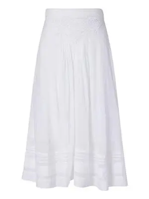 MARANT ETOILE Garliana Lace-Trimmed Cotton Midi Skirt