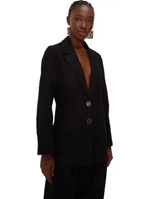 Farm Rio Eyelet Blazer - Black