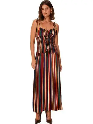 FARM RIO Pipa Stripes Midi Dress