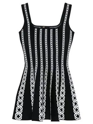 Maje Jacquard Knitted Mini Dress - Black