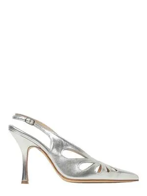 ANNA F. Pointed Toe Slingback Pumps - Grey