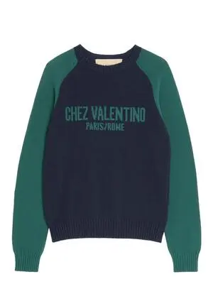 Valentino Garavani Intarsia Knit Sweater - Blue