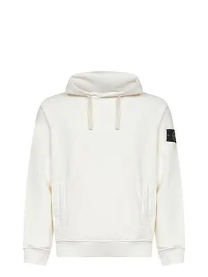 Stone Island Cotton Logo Hoodie - Ivory