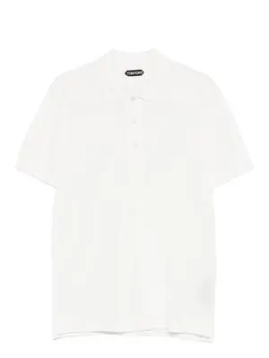 TOM FORD Lyocell Piquet Polo Shirt - White