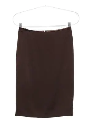 TOM FORD Satin Pencil Midi Skirt Marrone Scuro