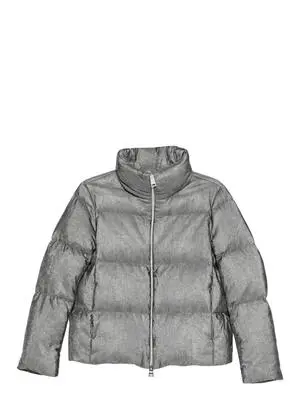 Herno Velvet Down Short Jacket - Light Grey