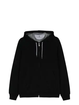 Brunello Cucinelli Zipped Cotton-blend Hoodie - Black
