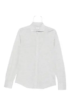 Brunello Cucinelli Silk And Cotton Blend Shirt - Light Grey