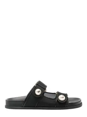 JIMMY CHOO Fayence Patent Leather Slides - Black