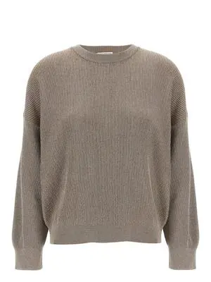 Brunello Cucinelli Cotton Crewneck Sweater - Marrone Chiaro