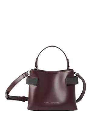 Brunello Cucinelli Small Leather Handbag - Bordeaux