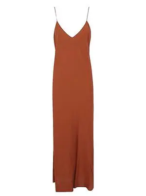 Alberto Biani Georgette Long Slip Dress - Brown