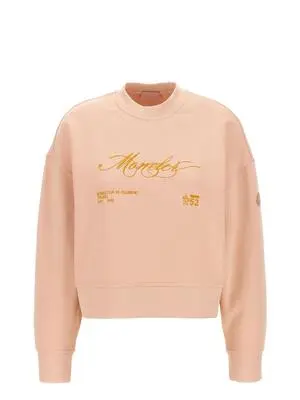 Moncler Logo Cotton Sweatshirt - Pink