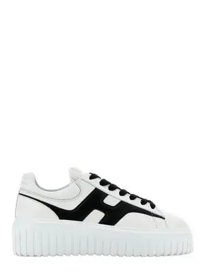 HOGAN PRE H Stripes Leather Sneakers - Black