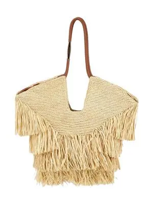 Zimmermann Raffia Tote Bag - Beige