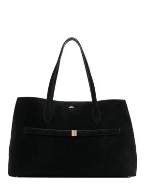 TOTEME Lounge Suede Leather Tote Bag - Black