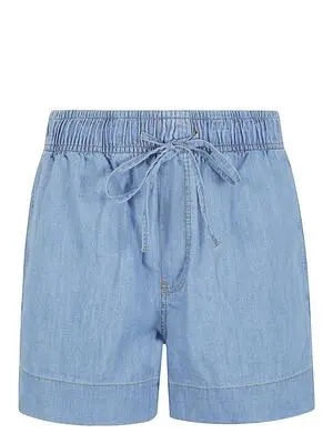 SOSUE Cotton Denim Shorts Clear Blue