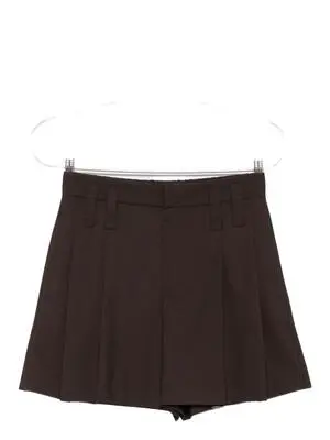 Brunello Cucinelli Wool Blend Pleated Shorts - Brown