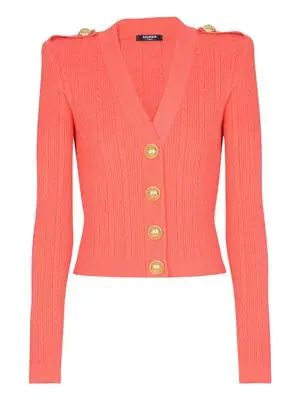 Balmain V-necked Cardigan - Orange