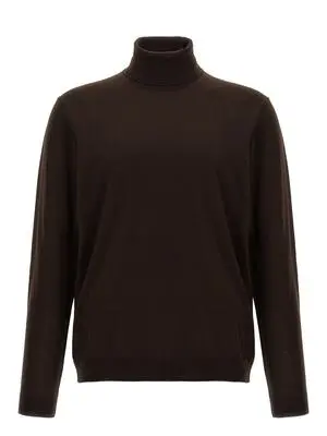 ROBERTO COLLINA Wool Turtleneck Sweater Brown