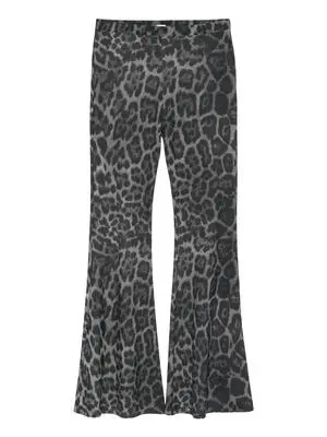 Stella McCartney Leopard Print Flared Jeans - Grey