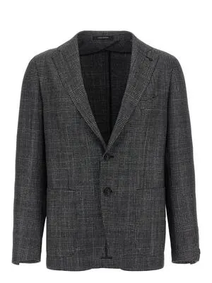 Tagliatore Check Patterned Blazer - Gray