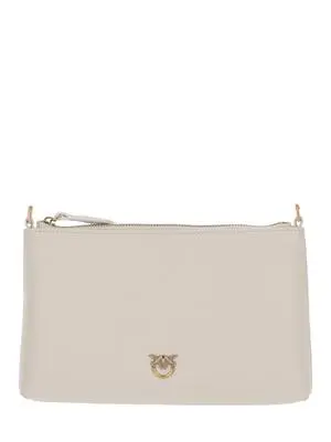 Pinko Leather Clutch With Logo - White