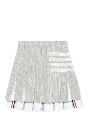 Thom Browne 4-bar Cotton Blend Skirt - Grey
